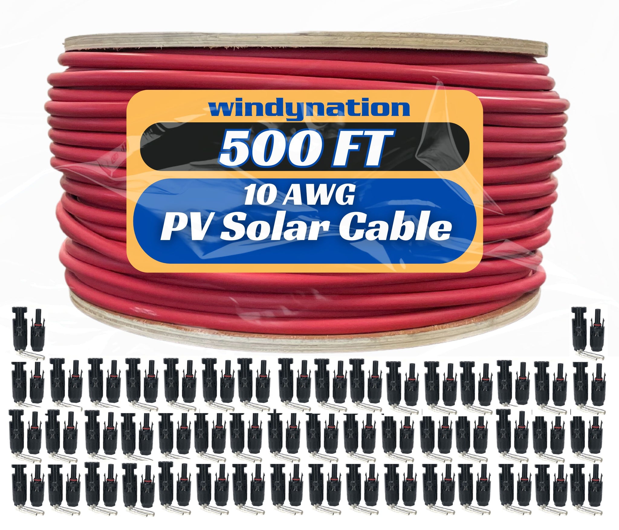 500 Foot Spool 10 Gauge 10 AWG Solar Panel Extension Cable Wire Black ...