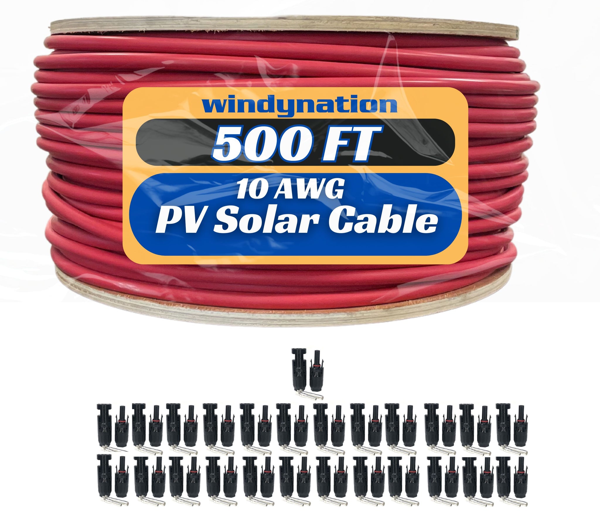500 Foot Spool 10 Gauge 10 AWG Solar Panel Extension Cable Wire Black ...