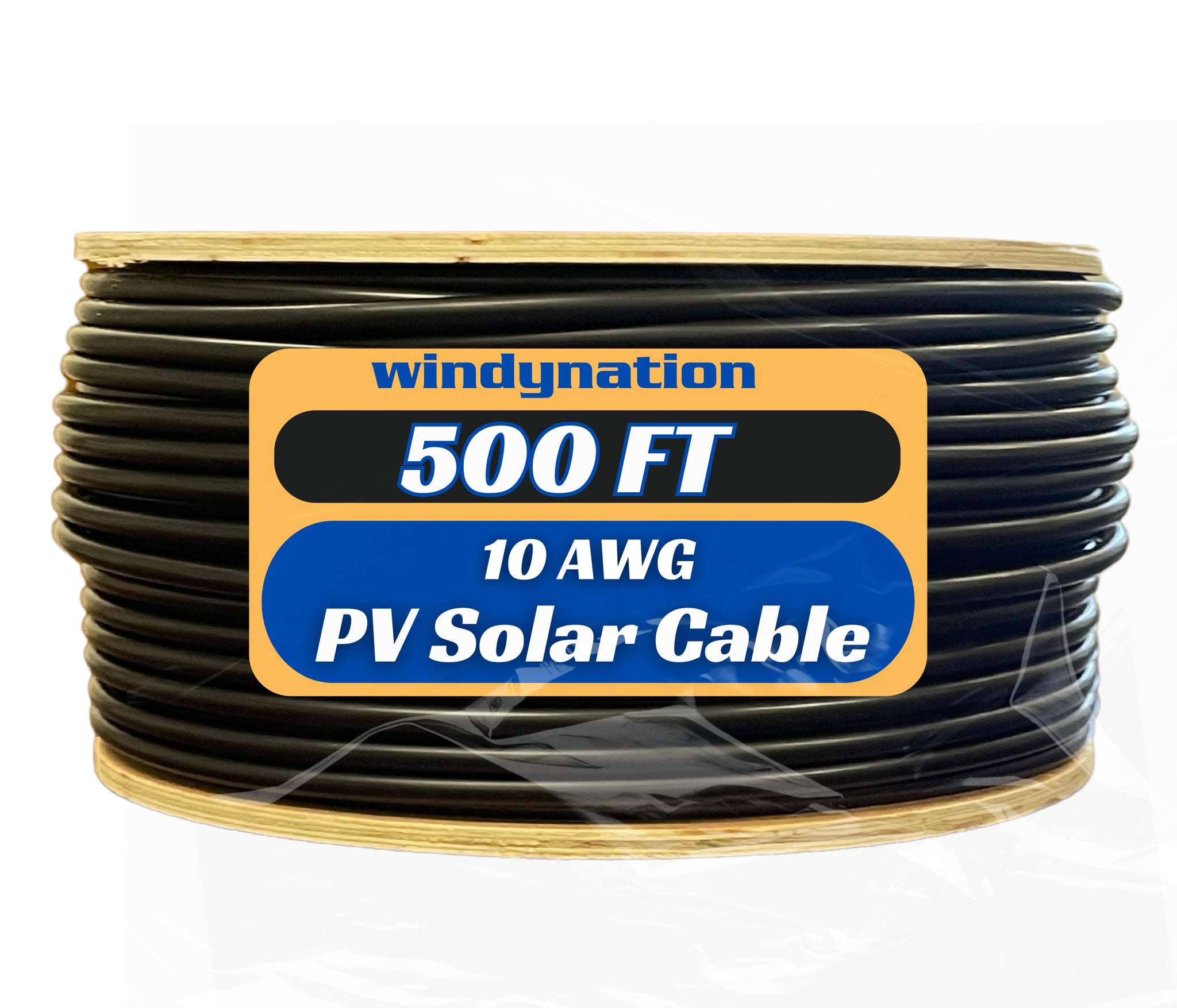 500 Foot Spool 10 Gauge 10 AWG Solar Panel Extension Cable Wire Black ...