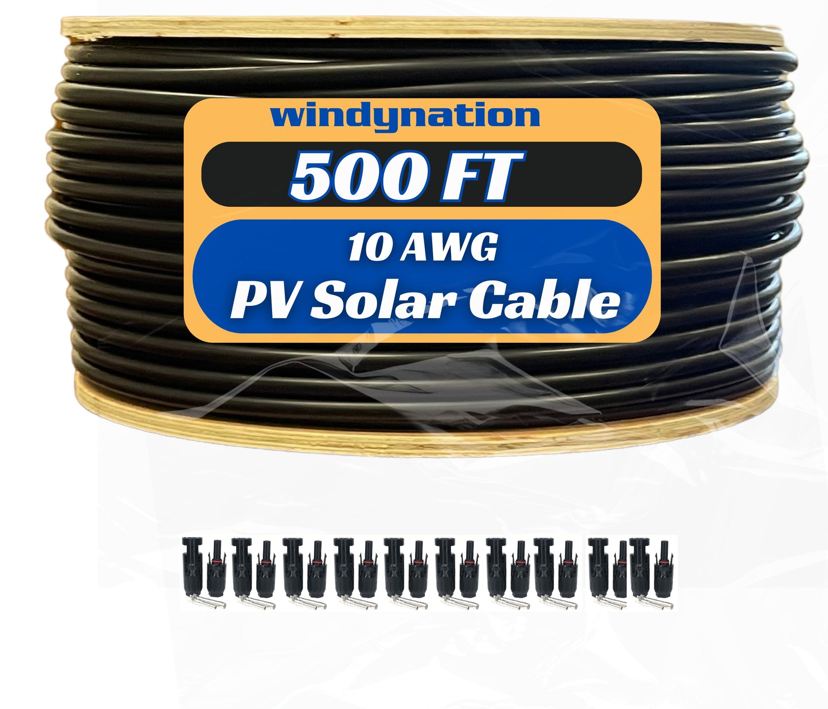 500 Foot Spool 10 Gauge 10 AWG Solar Panel Extension Cable Wire Black ...