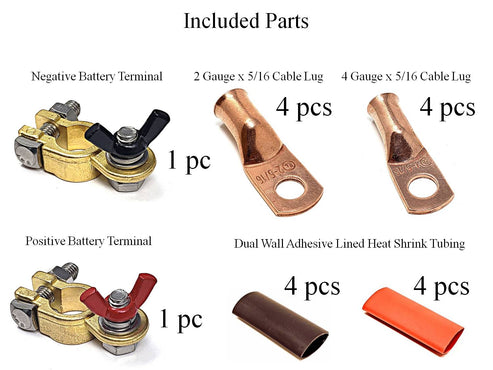 Marine Grade Battery Terminal Top Post Kit for RV, Trucks, Boats, Cars ...