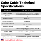 8 Gauge (AWG) Solar Panel Extension Cable Wire with Solar Connectors ...